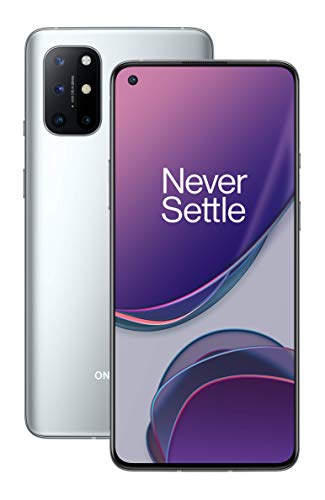 OnePlus 8T 5G Dual-SIM 128GB ROM + 8GB RAM (GSM Only | No CDMA) Factory Unlocked Android Smartphone (Lunar Silver) - International Version