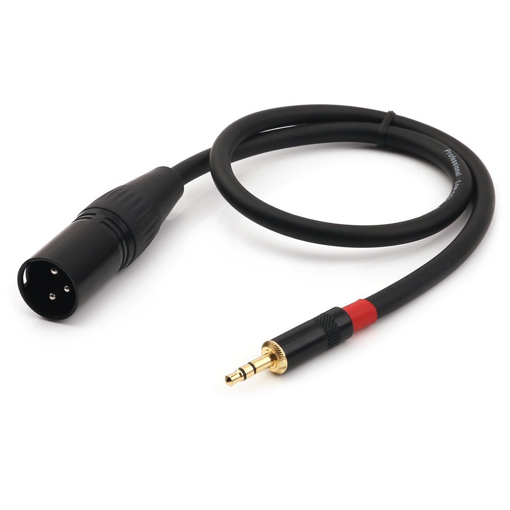 NANYI 3.5mm (1/8 Inch) TRS Stereo Male to XLR Male Interconnect Audio Microphone Cable, Suitable for iPod, Mobile Phone, Active Speakers, Stage, DJ, Studio Audio Console, 0.2M (0.6FT)