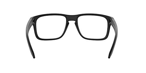 Oakley Men's Ox8156 Holbrook Rx Square Prescription Eyeglass Frames, Satin Black Silver Icon/Demo Lens, 56 mm