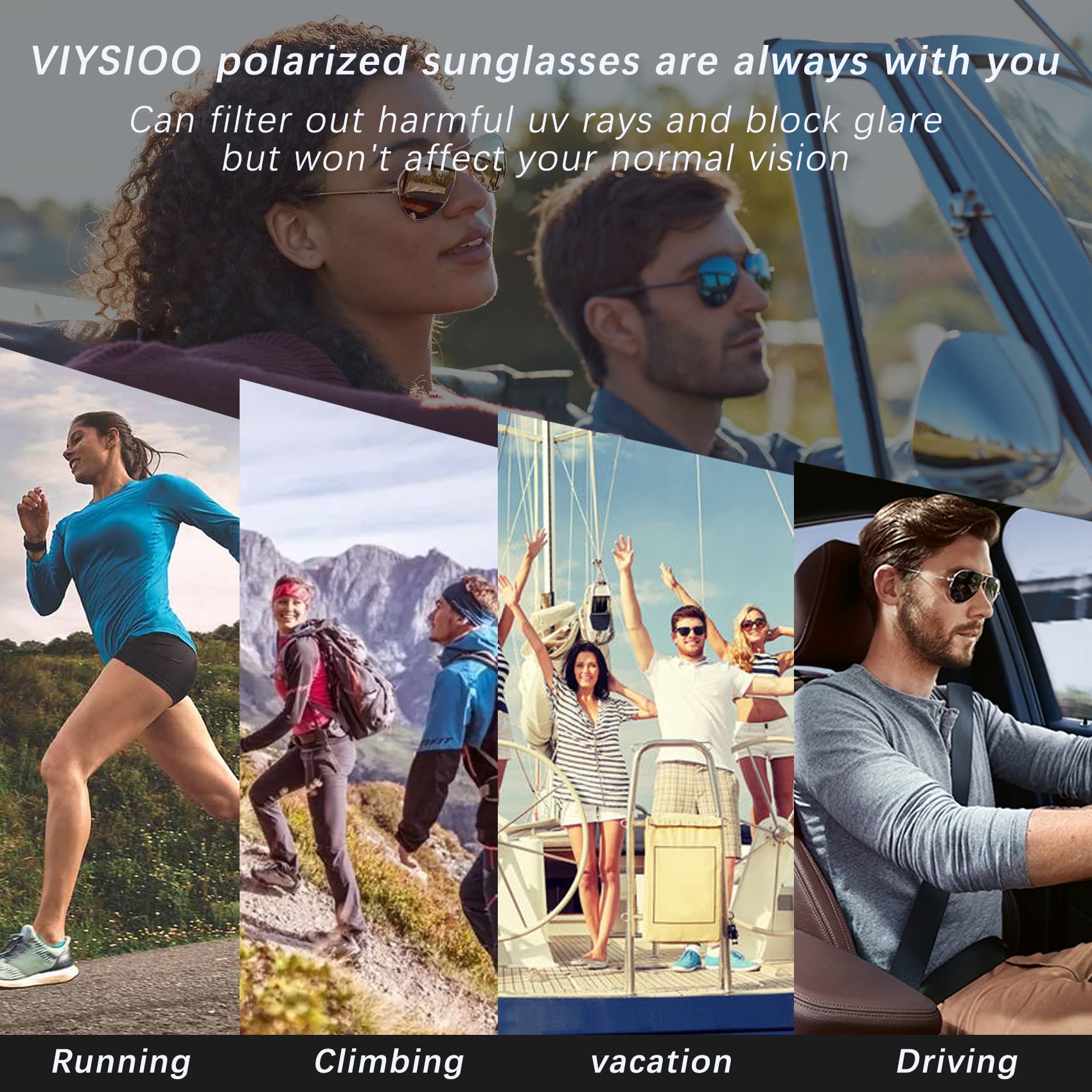VIYSIOO Aviator Sunglasses for Men Women, Classic Polarized Sunglasses Men Womens Trendy Retro Style UV400 Protection