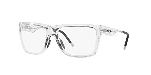 Oakley Men's Ox8028 Nxtlvl Square Prescription Eyewear Frames, Polished Clear/Demo Lens, 58 mm