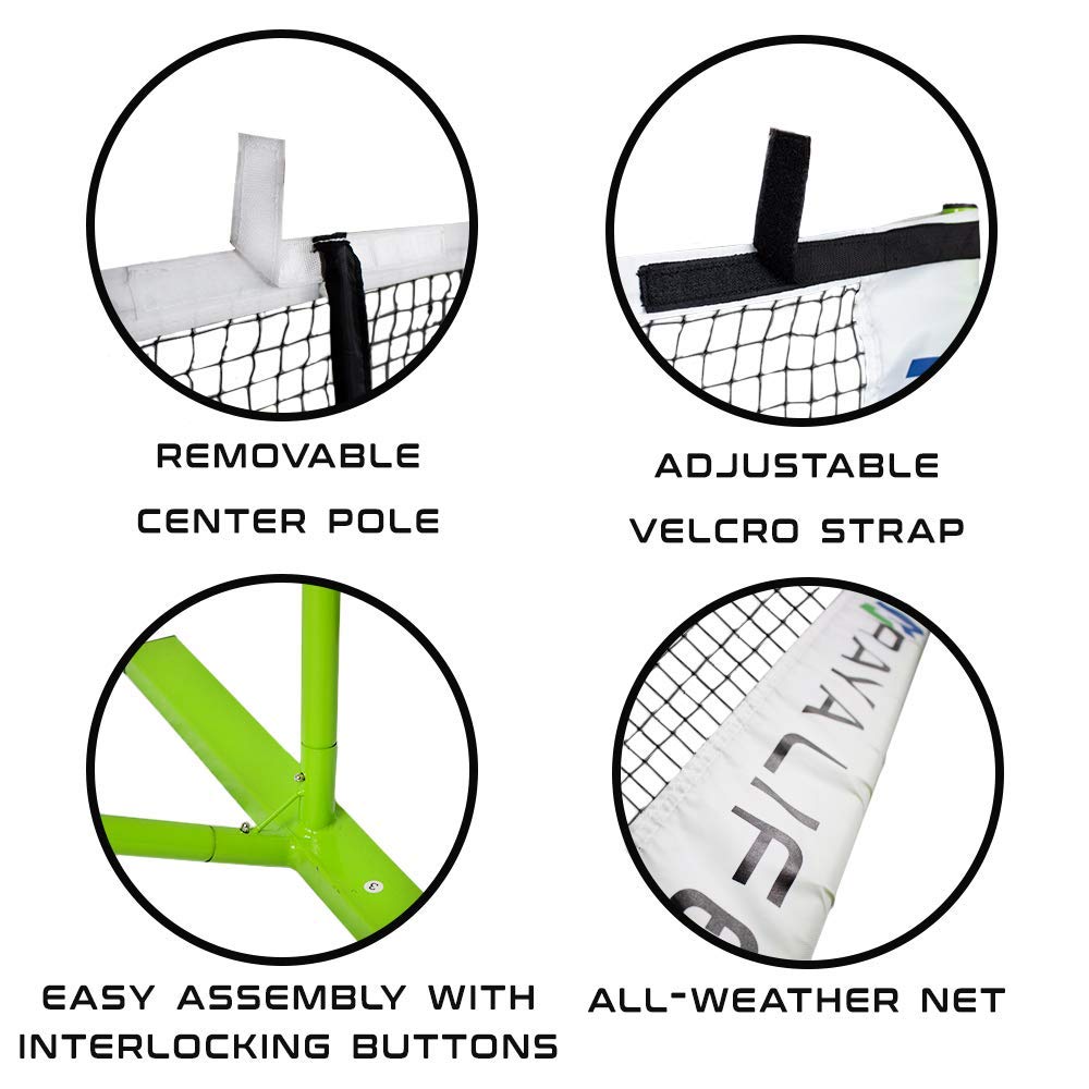 RayaLife Portable Pickleball Net & Badminton Net 2 in 1-22ft Width Standard Pickleball Net Size- Indoor & Outdoor Multi-Sport Pickleball Net β Weatherproof, Durable, Easy Assembly