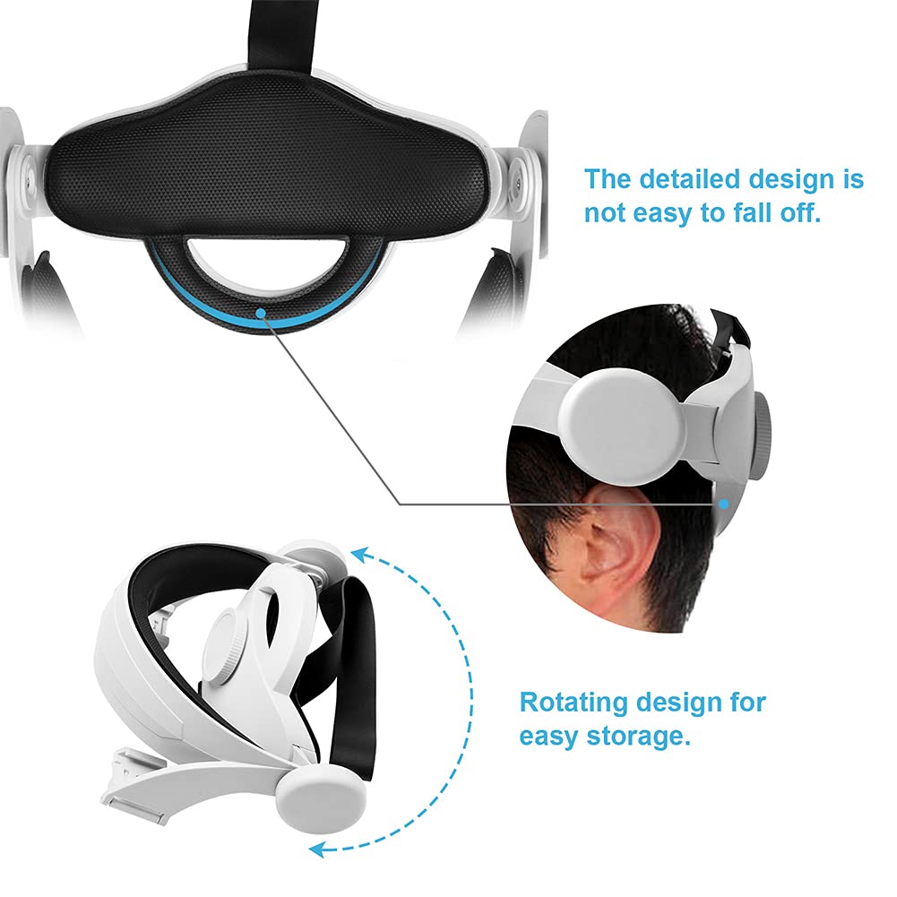 SYCOOVEN Head Strap Soft Pad Replacement Reduce Pressure Universal Fit for Oculus Quest 2(White)