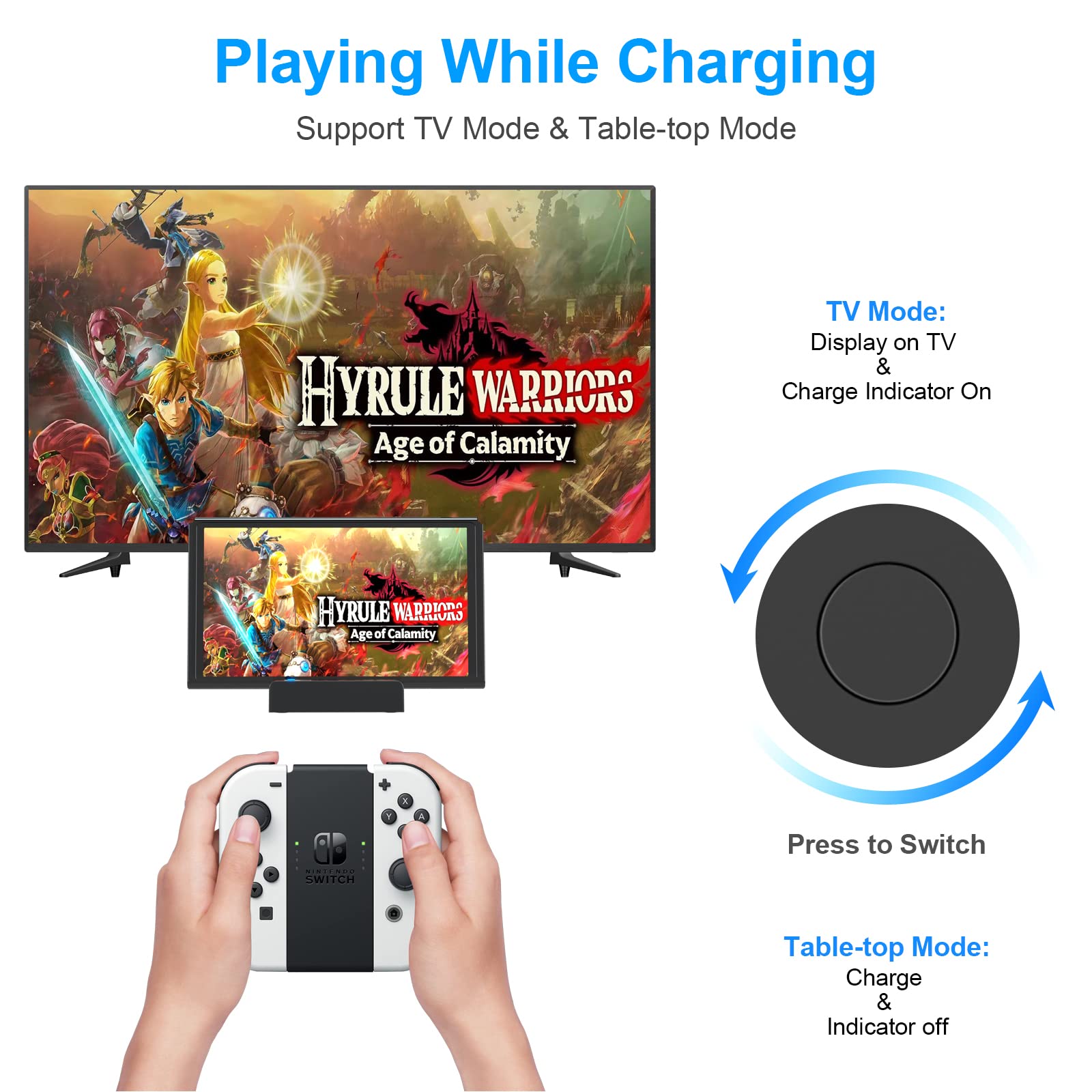 TV Dock Docking Station for Nintendo Switch OLED/Nintendo Switch, with Extra Female Ethernet Port, Foldable Portable Charging Stand, Switch to HDMI Adapter 4K 1080P, Replacement Charging Dock