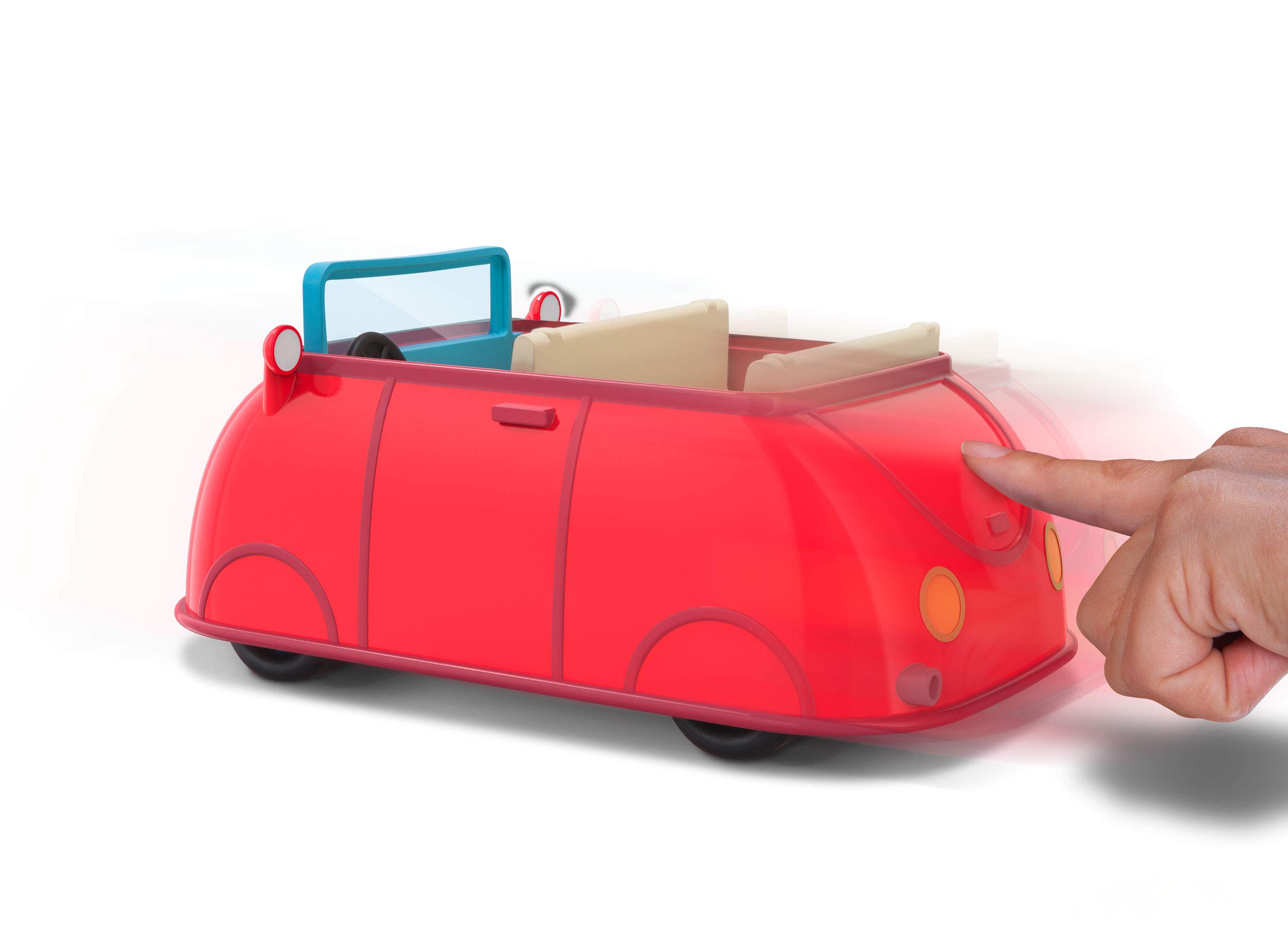 Peppa Pig Lights & Sounds Family Fun Car Vehicle Playset, 3 Pieces - Includes Interactive Red Car with Peppa and Daddy Pig Figures - Toy Gift for Kids - Ages 2+