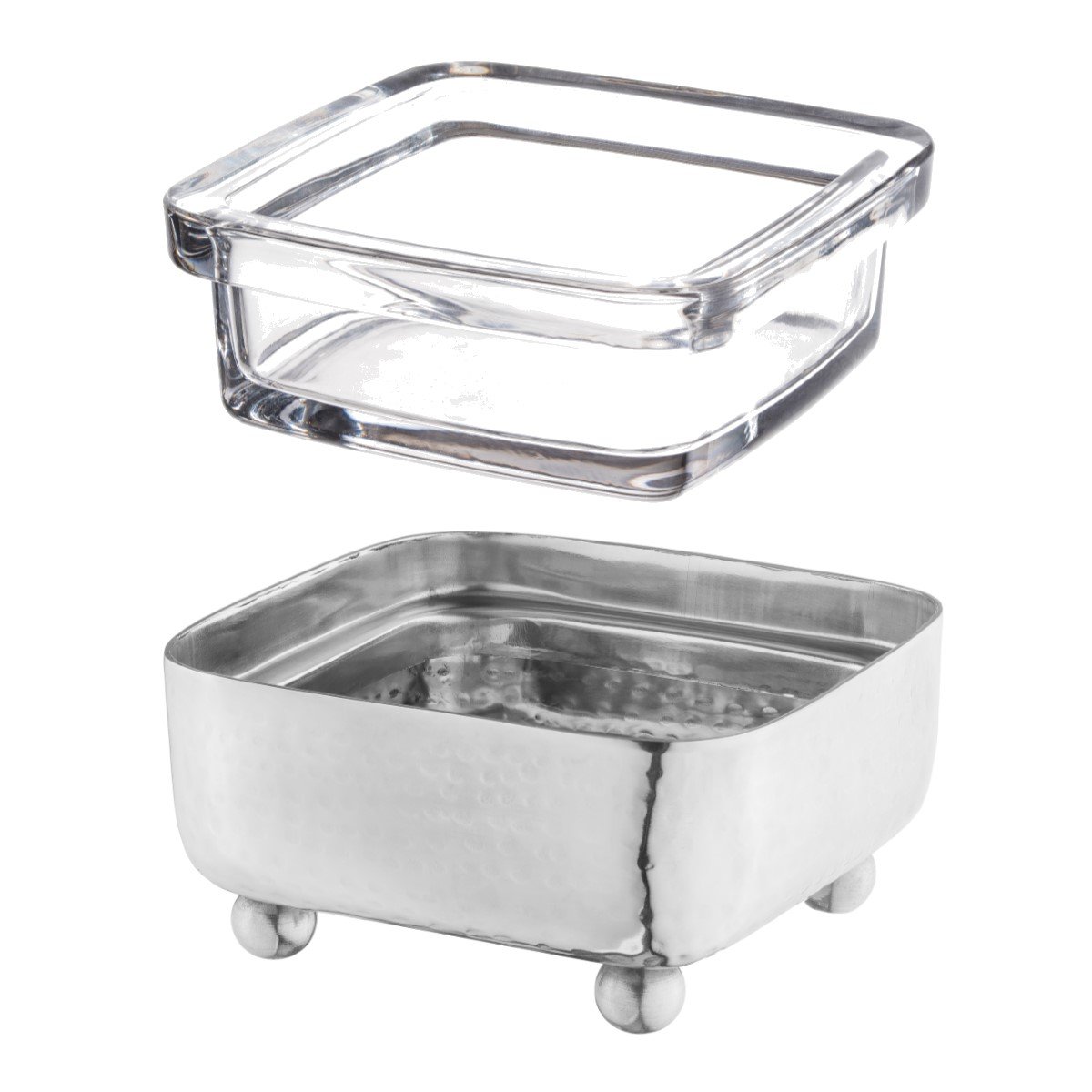 TheDecorizer SQUARE Container Holder (1, Silver)