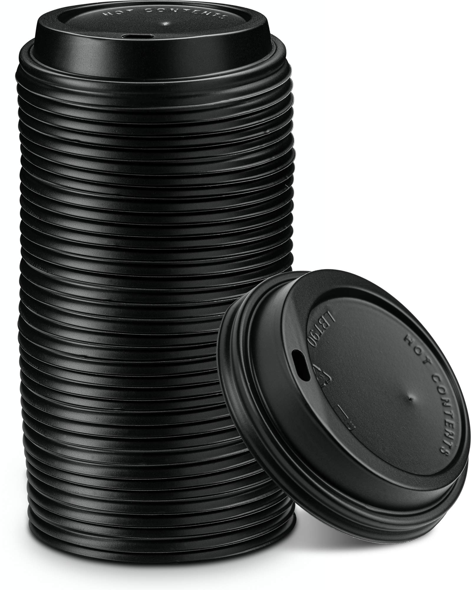 PaperMade Black Disposable Coffee Cup Lids (1000 Lids) - Resealable Dome Lids For Hot Or Cold Beverage Cups, 1 Case Fits Most 10 oz, 12oz, 16oz, 20oz Cups | Perfect For Travel, Coffee Shops & Take Out