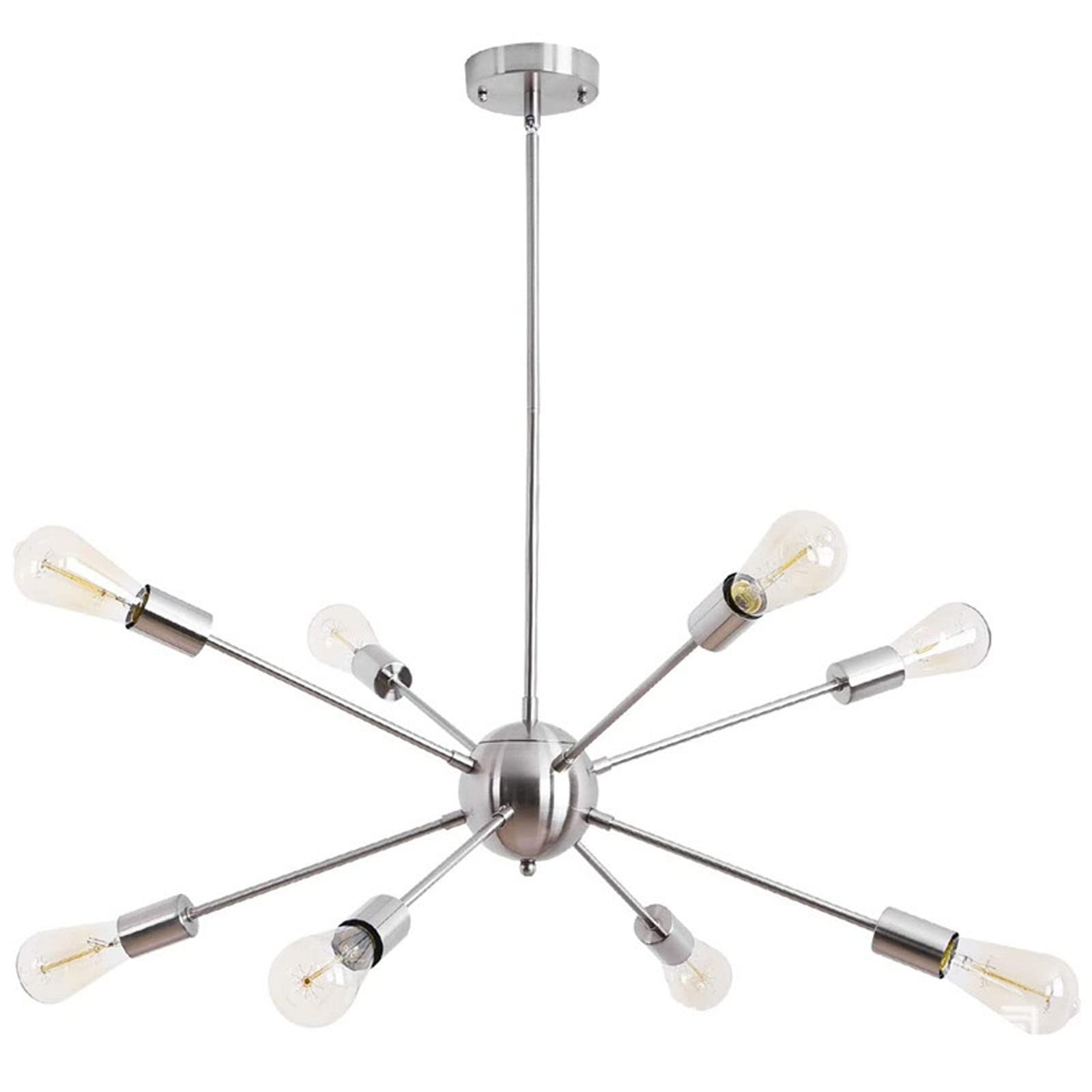 SUSVQLXG Sputnik Chandelier Light Fixture 8-12 Lights (Black, 8-Light)