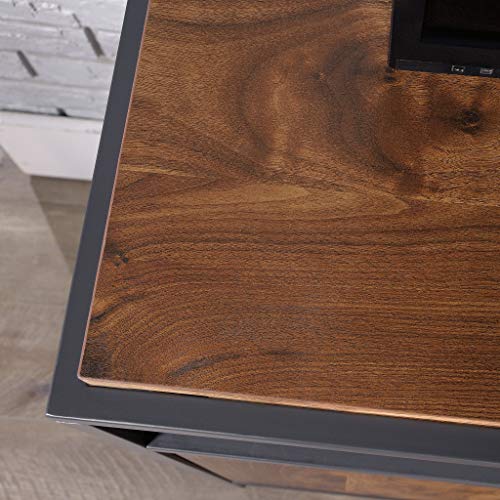 Sauder Nova Loft Credenza, L: 61.97" x W: 17.32" x H: 34.29", Grand Walnut Finish