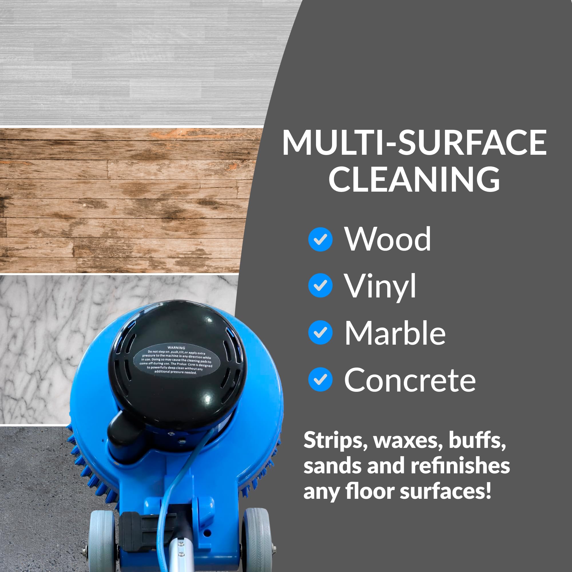 Prolux Core Medium Duty Single Pad Commercial Polisher Floor Buffer Machine Tile Scrubber, 13 Inch Medium Duty