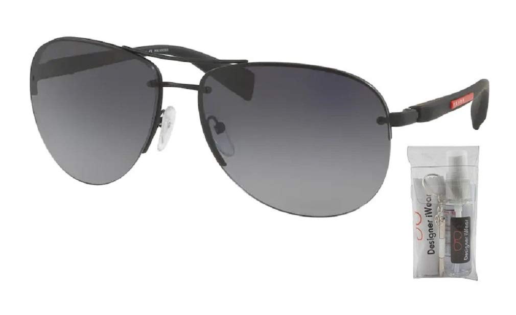 Prada PS56MS 5AV3M1 62M Gunmetal/Grey Gradient Aviator Sunglasses For Men For Women+ BUNDLE with Designer iWear Eyewear Kit