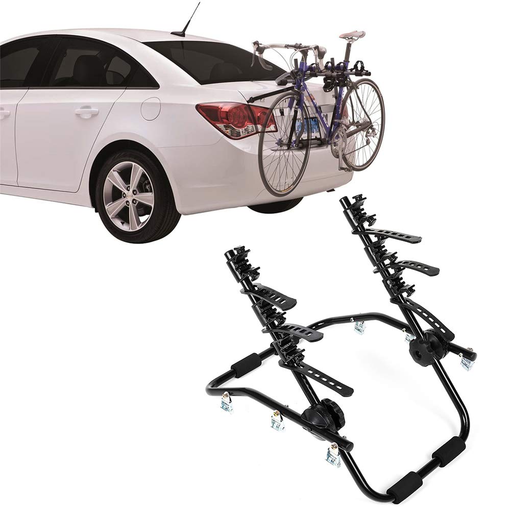 ROADFAR 3 Bikes Car Trunk Mount Carrier Rack Bicycle Racks with Straps fit for Trunk, SUV, Vans & More Bike Rack Bicycle Car Racks