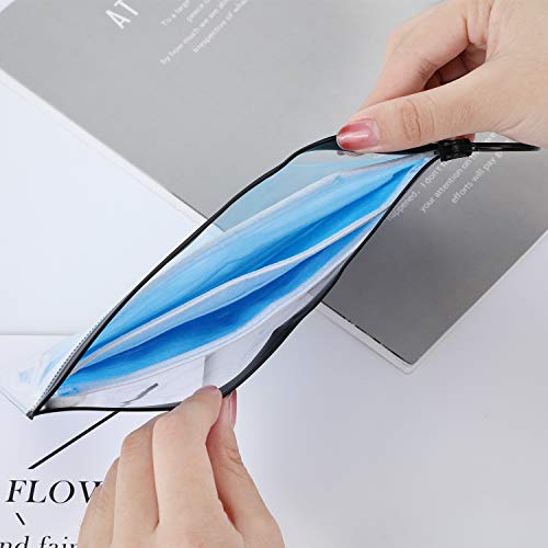 Nuanchu 12 Pieces Face Cover Organizer Case Zipper Face Cover Storage Bag Envelope File Bag Containers for Storing Face Cover Pollution Prevention