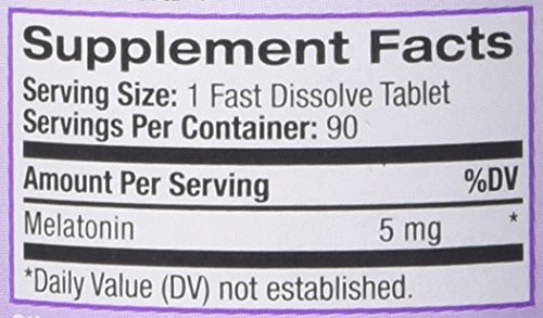 Natrol Melatonin Fast Dissolve Sleep Support Tablet, 90 Count, Pack of 2