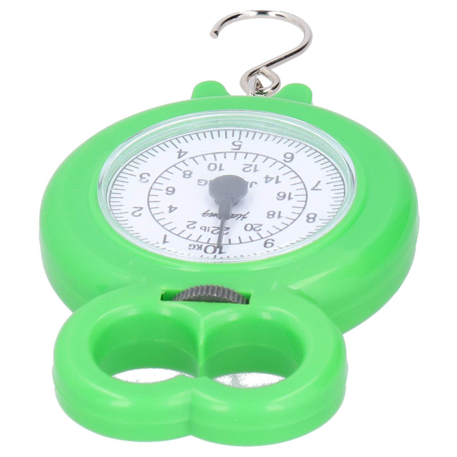 Spring Scale, 10kg Portable Pointer Hook Hanging Scales Fishing Scale Mini Crane for Shopping Weight Fishing Luggage Parcel (Green)
