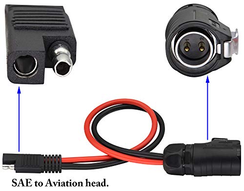 zdyCGTime 2 Pin Power Industrial Circular Connector to SAE Cable for Solar Panel Suitcase and Grand Design, Fit for Furrion, Forrest River RV Solar Panel Suitcase, Grand Design RV's Industry(10AWG)