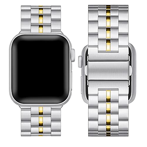 ownace New models compatible for Apple Watch Band 42mm 44mm 45mm series 7 (42mm/44mm/45mm-Silver and Gold)