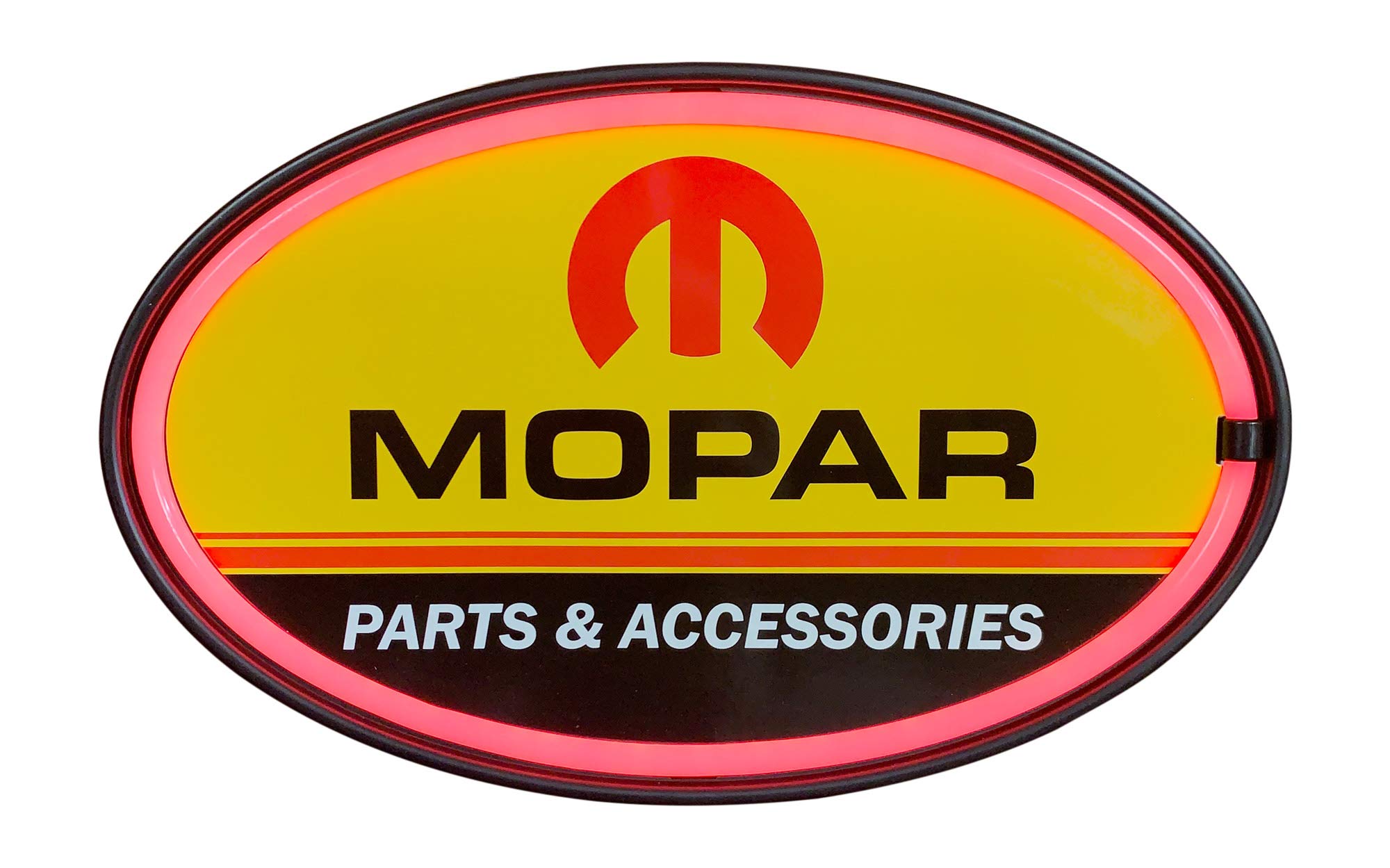 Parts & Accessories LED Light Rope Sign, Electric Red LED Light Rope with Neon Effect Outlines Sign, 16” Oval Shaped, Officially Licensed, Plug-in or Battery Powered Wall Decor