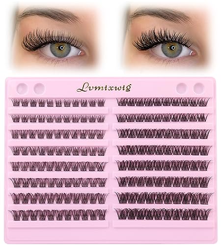 Self Adhesive Cluster Lashes Lash Clusters DIY Lashes Extension Cluster Lashes D Curl Wispy 2 Style Individual Lashes Extension 168 pcs Natural Look 10-16mm Faux Mink Cluster Eyelash DIY at Home