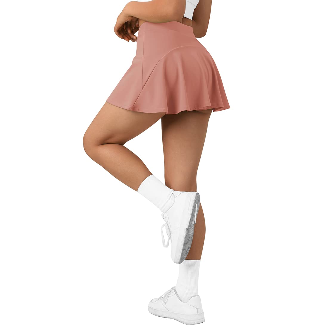 SUUKSESS Women Pleated Tennis Skirt with Pockets High Waisted Athletic Golf Skorts (Pink,S)