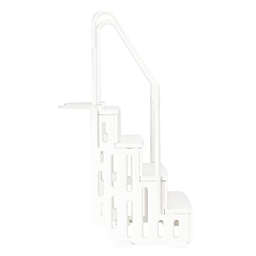 VINGLI Pool Ladder Heavy-Duty 4 Safety Step for Above Ground Pools Stair Entry System with Handrails, 33.5β x 27.2" x 77.9", 400lb, White