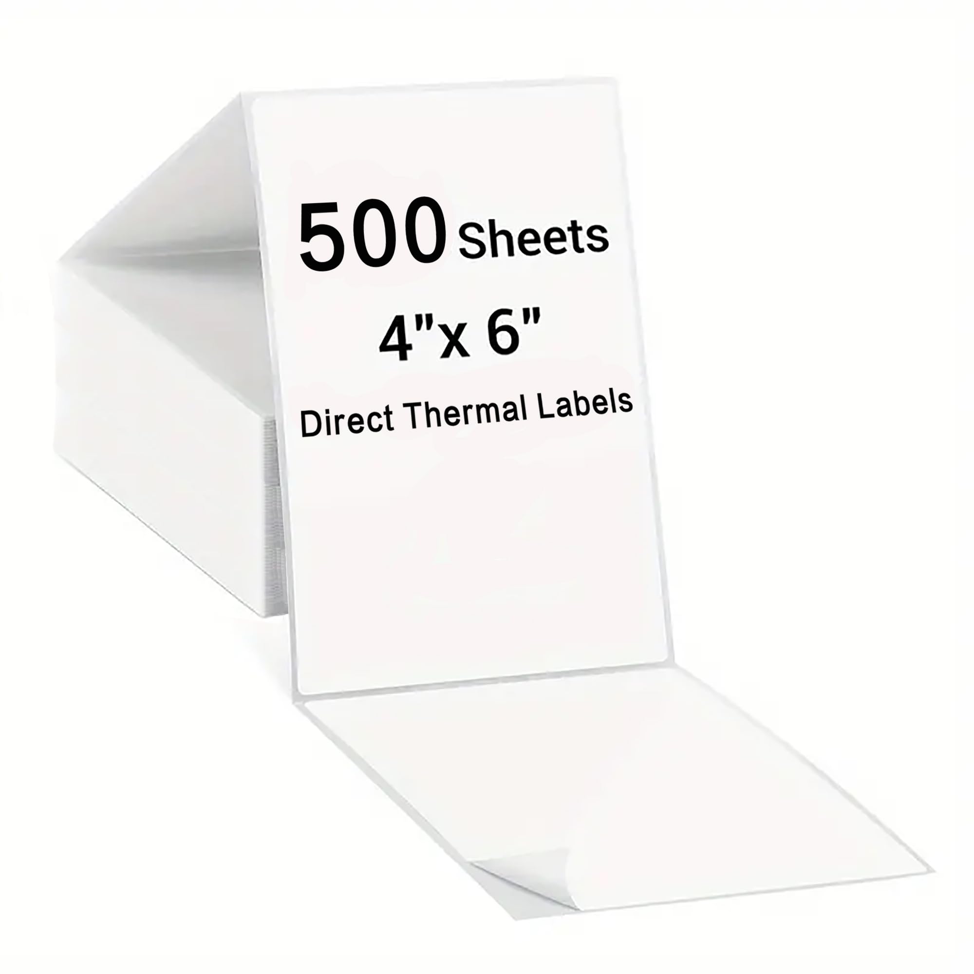 MOGOFE Thermal Direct Shipping Labels Pack of 500 4x6 Fanfold Labels - Commercial Grade, Compatible with Rollo, Zebra, iDRPT, Polono, MUNBYN Thermal Label Printer