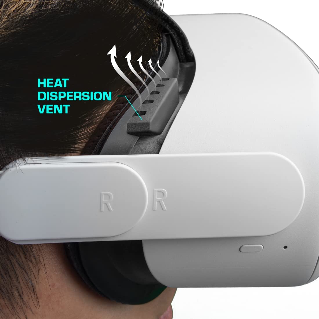 Rebuff Reality VR Facial Vent Soft Interface Bracket & Anti-Leakage Light PU Leather Foam Face Cover Replacement Pad Custom Comfort Accessories 6-Piece Set for Oculus Quest 2 (Black,6-in-1)
