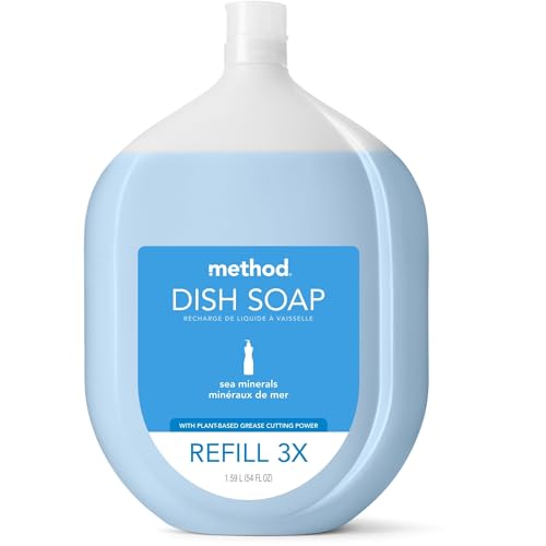 Method Gel Dish Soap Refill, Sea Minerals, Biodegradable Formula, Tough on Grease, 36 Fl Oz (Pack of 1)