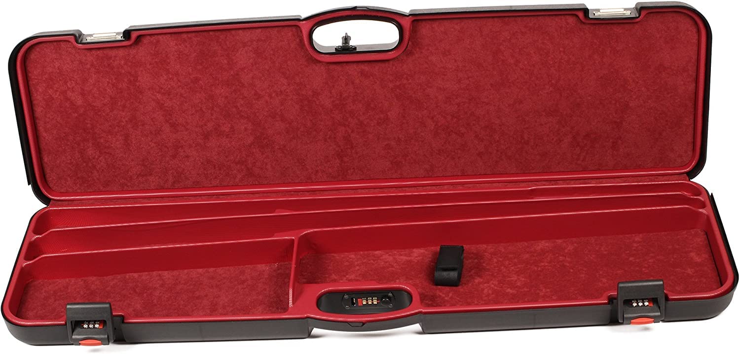Negrini Cases 1603/IS-2C/4782 Shotgun Case for O/U PP/1 Gun/2 Barrels up to 36-Inch, Black/Red