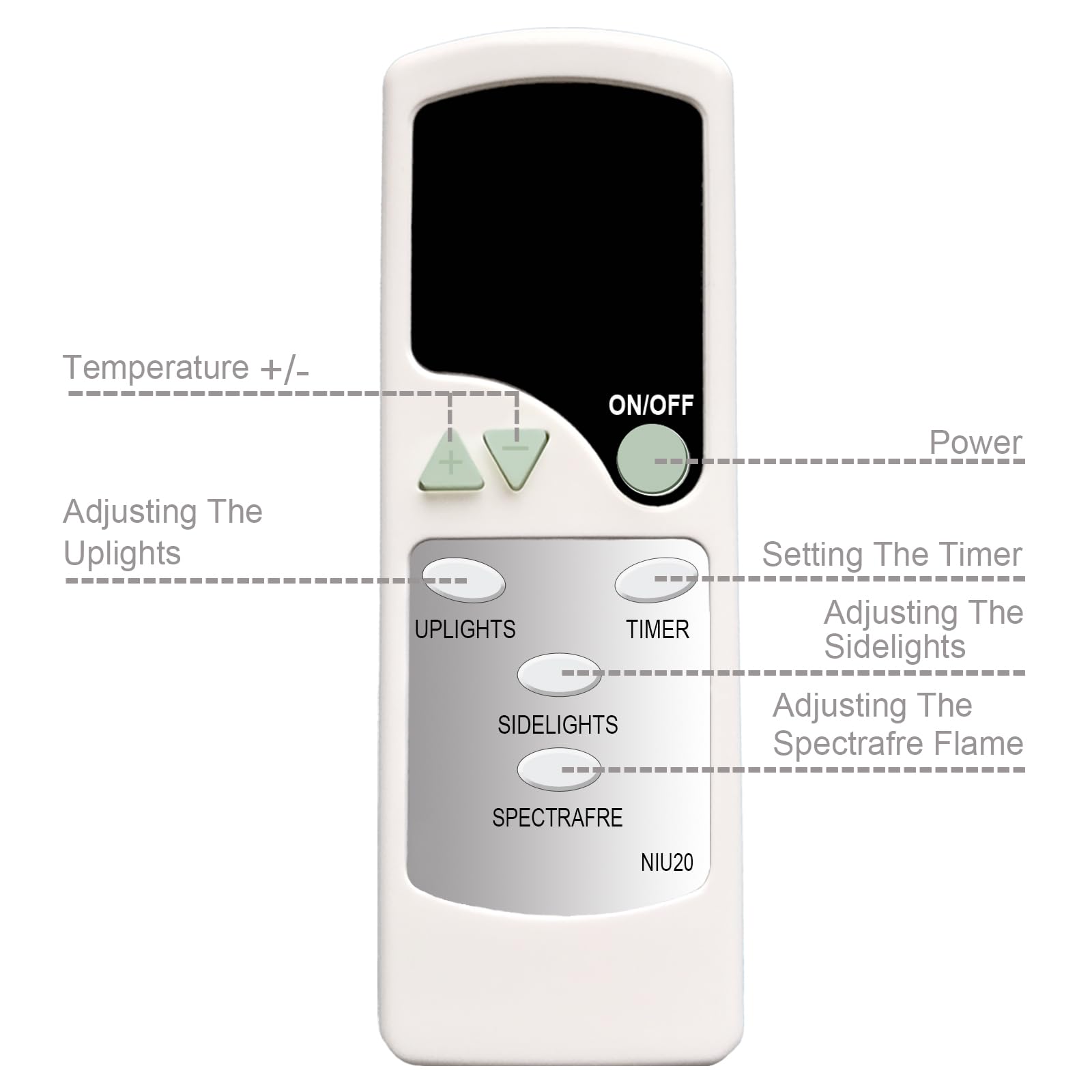 Replacement for Twin Star Home Decorators Collection Electric Fireplace Heater Remote Control P122 36II200CGT