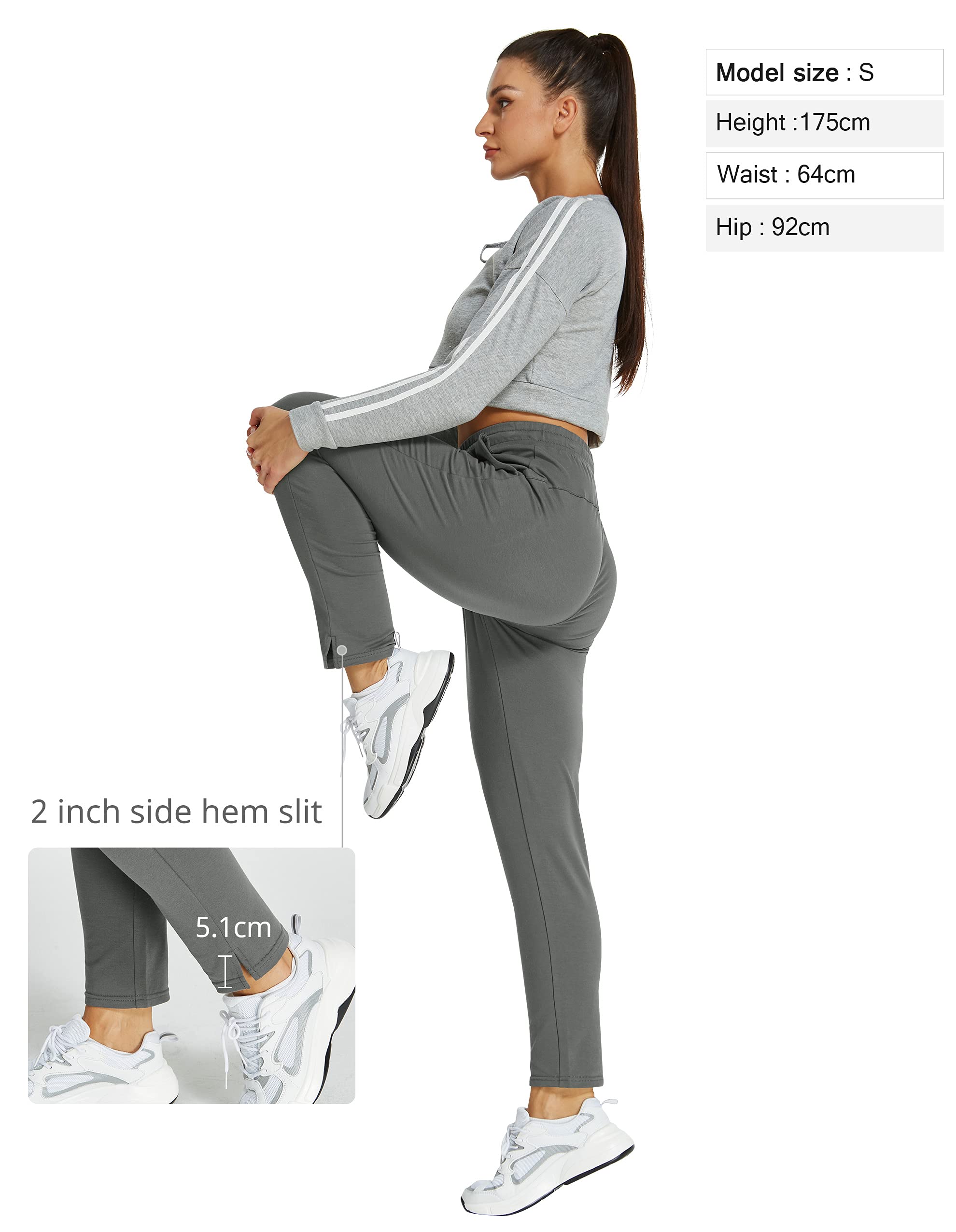 SPECIALMAGIC Cotton Sweatpants for Women Lounge Pockets Sweats Drawstring Casual, Workout Dim Grey