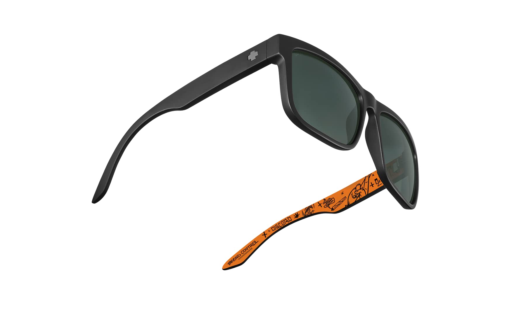 SPY Optic Cyrus Crypto, Square Sunglasses, Color and Contrast Enhancing Lenses, Gray Crypto - Happy Gray Green Lenses