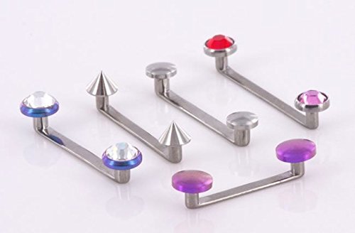 Painful Pleasures 14g Internally Threaded Flat Titanium Surface Barbell with 2mm Rise - 16mm ~ 5/8"