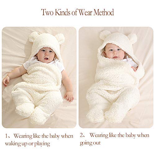 Nunibum Baby Swaddle Blanket Boys Girls Cute Cotton Plush Receiving Blanket Newborn Sleeping Wraps for 0-6 Months
