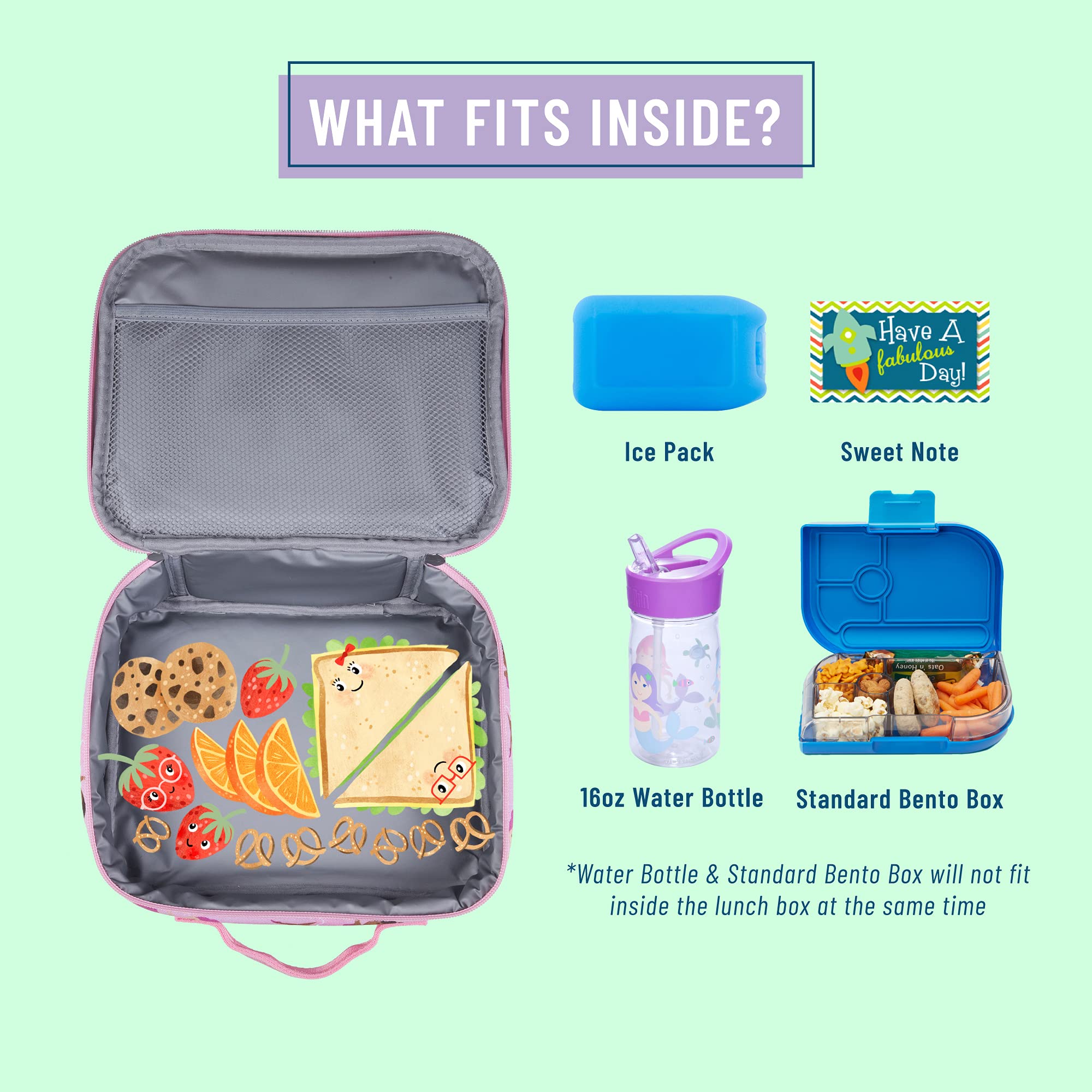 Wildkin 12 Inch Backpack and Lunch Box Bag Bundle with 16 Ounce Reusable Water Bottle (Ballerina)