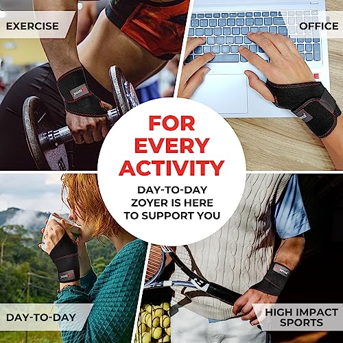 ZOYER Carpal Tunnel Wrist Brace Night Support, Breathable and Comfortable Wrist Compression Sleeve, Reversible Wrist Wrap for Tendonitis, Arthritis, Workout Wrist Support for Women and Men