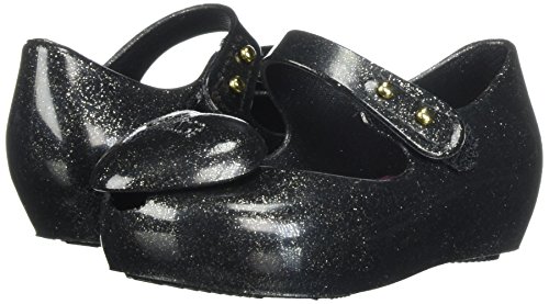 Mini Melissa Baby-Girl's Mini Ultragirl Heart ME Ballet Flat, Black, 6 Medium US Toddler