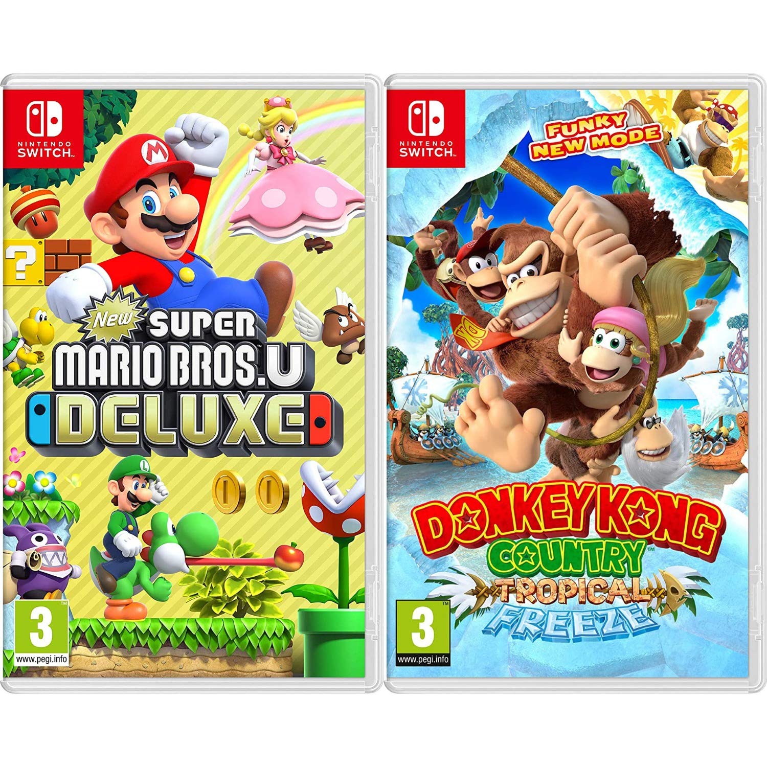 New Super Mario Bros. U Deluxe + Donkey Kong Country: Tropical Freeze - Two Game Bundle - Nintendo Switch (European Version)