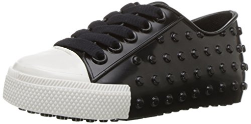 Mini Melissa Kids' Mini Polibolha Iii Sneaker, Black/White, 6 Regular US Toddler