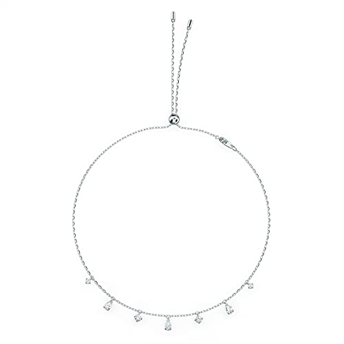 SWAROVSKI Bracelet with White Crystal Details on a Rhodium-Finish Cuff Setting, Size M, Part of the Emily Collection