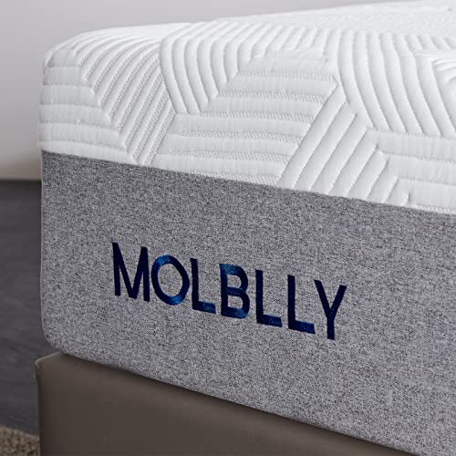 Molblly King Mattress, 12 inch Gel Memory Foam King Size Mattress in a Box, Medium Firm Bed Mattress King, Cool Sleep & Comfy Support, 10 Year Support
