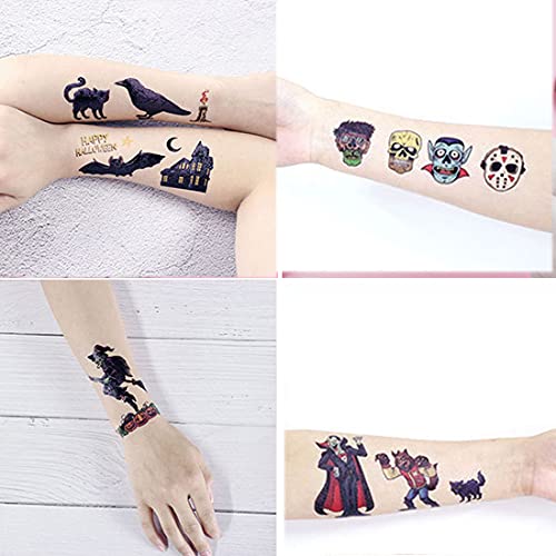 Ooopsiun Halloween Temporary Tattoos for Kids - 100 styles Scary Halloween Tattoos Stickers Party Favors Decorations for Boys Gilrs