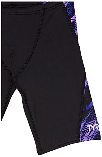 TYR Boys' Standard Cadence Blade Splice Swimsuit Jammer, Purple, 24