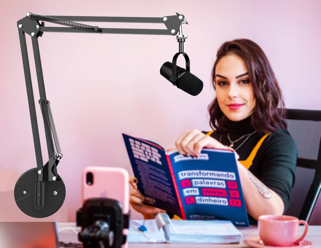 Wall Mount for Boom Arm, Microphone Phone Webcam Arm Wall Holder, Vertical Mount for Mic Lamp Arm Stand