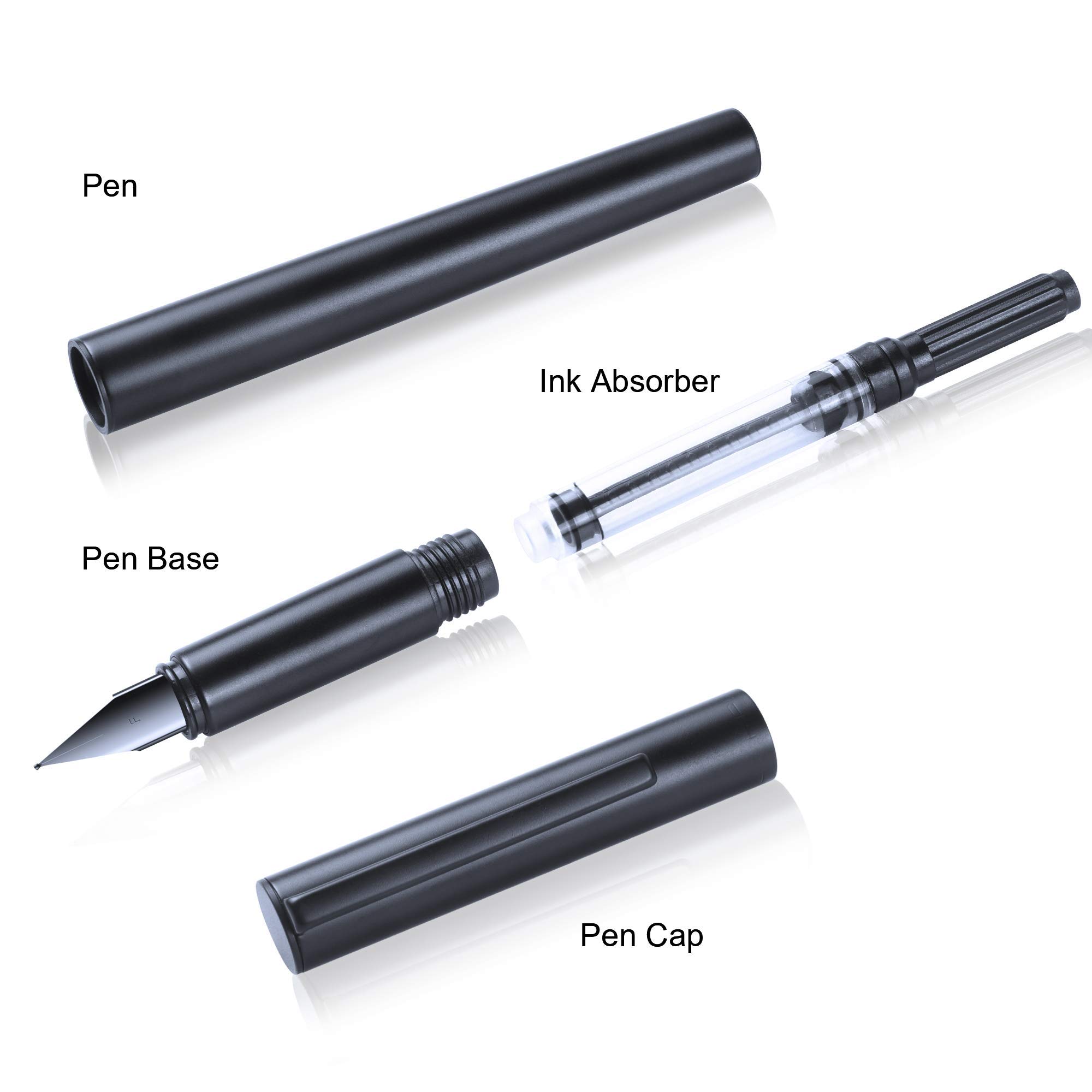 T-Lush Tree Fountain Pen, Black Metal Case, Black Titanium Nib, High-end Men's Fountain Pen, Gift ， With Pen Case