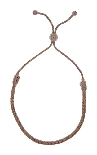 Pandora Jewelry Moments Slider Snake Chain Cubic Zirconia Bracelet in Rose, 11.0"