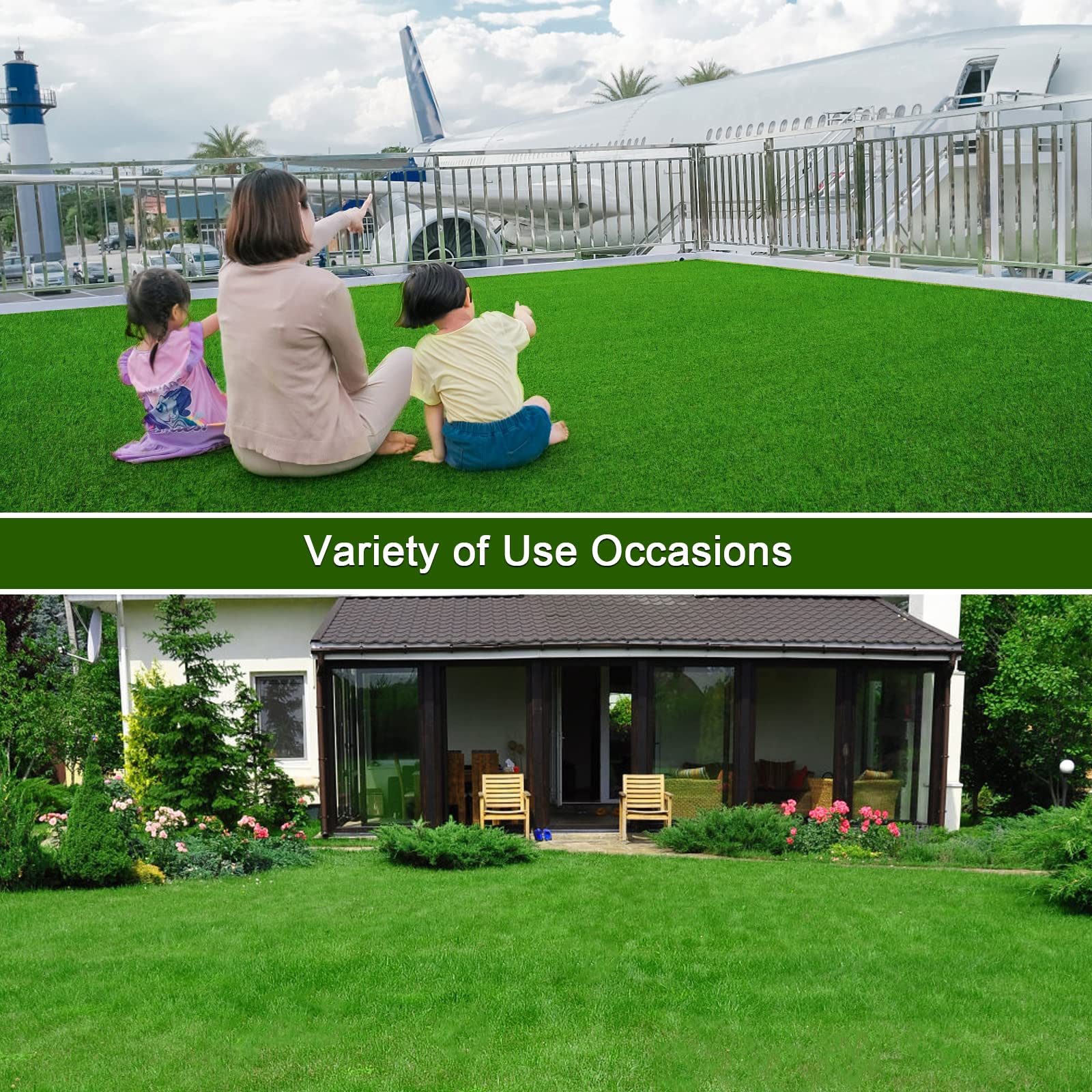 Weidear Artificial Turf Grass 4 ft x 6 ft, Realistic Fake Grass Rug with Drainage Holes, 20MM Indoor Outdoor Lawn Grass Landscape for Backyard Patio, Synthetic Grass Mat for Dogs Pets, Customized