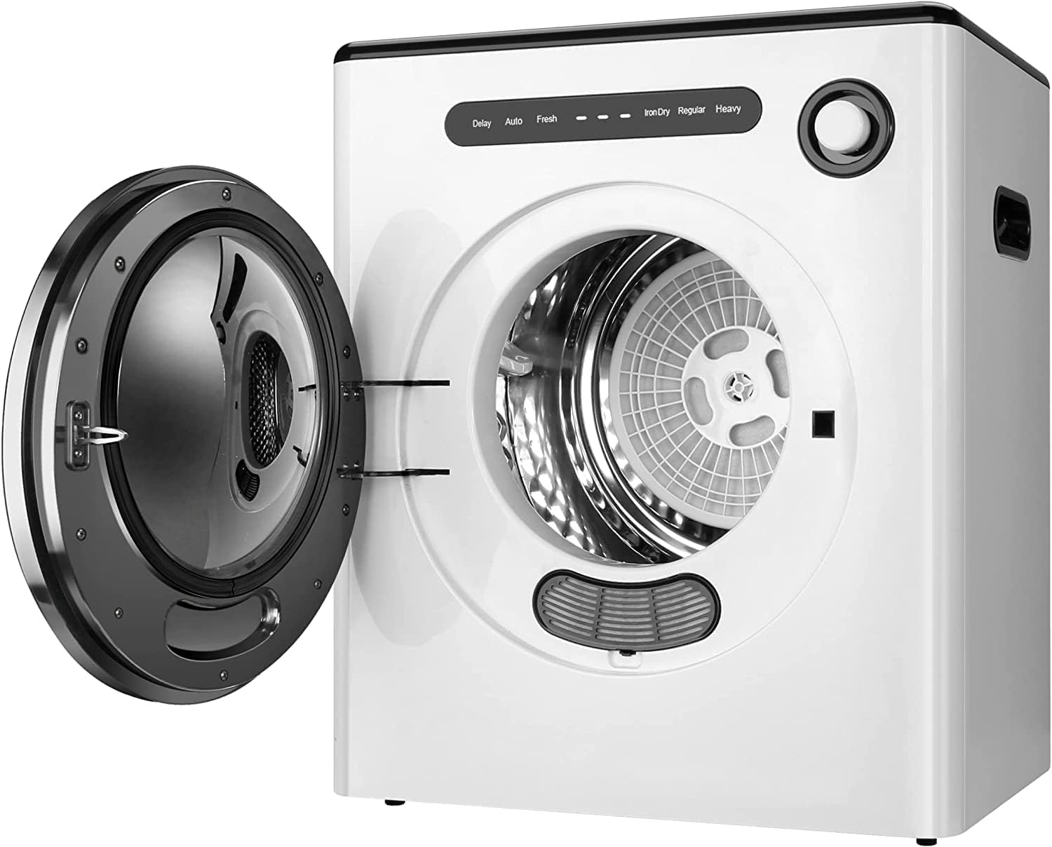 OOTDAY Portable Clothes Dryer Compact Laundry Dryers 850W, Auto-Electronic Control panel, 8.8 lbs Load Volume, Front Load Stainless Steel Tumble for Home, Apartment, Dorms, White