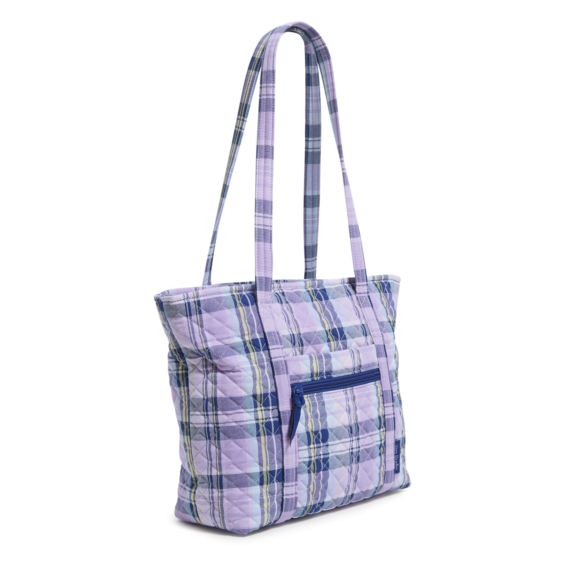 Vera Bradley Women's Cotton Small Vera Tote Bag, Reef Water Blue - Recycled Cotton, One Size