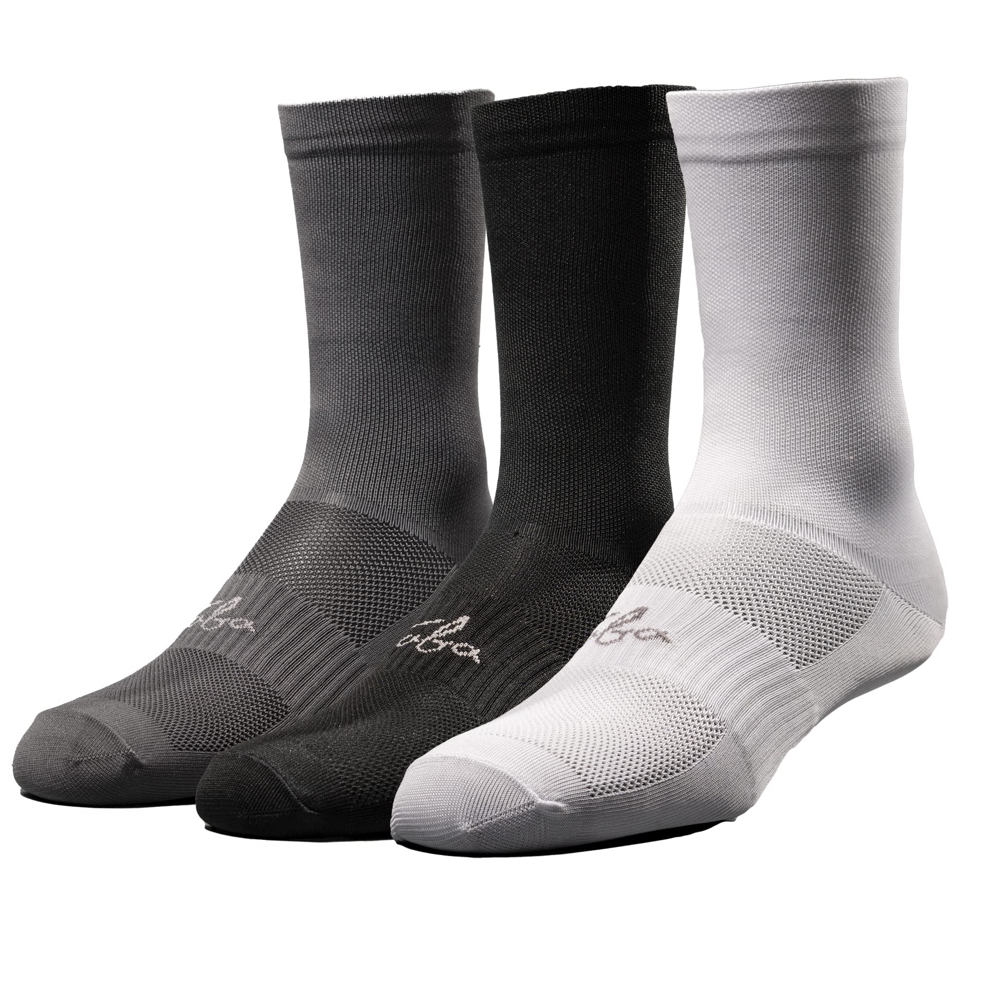 Taba Sport Unisex Compression Cycling Socks – 7''Length Biking Socks for Road Cycling (Black, 3 Pack), One Size